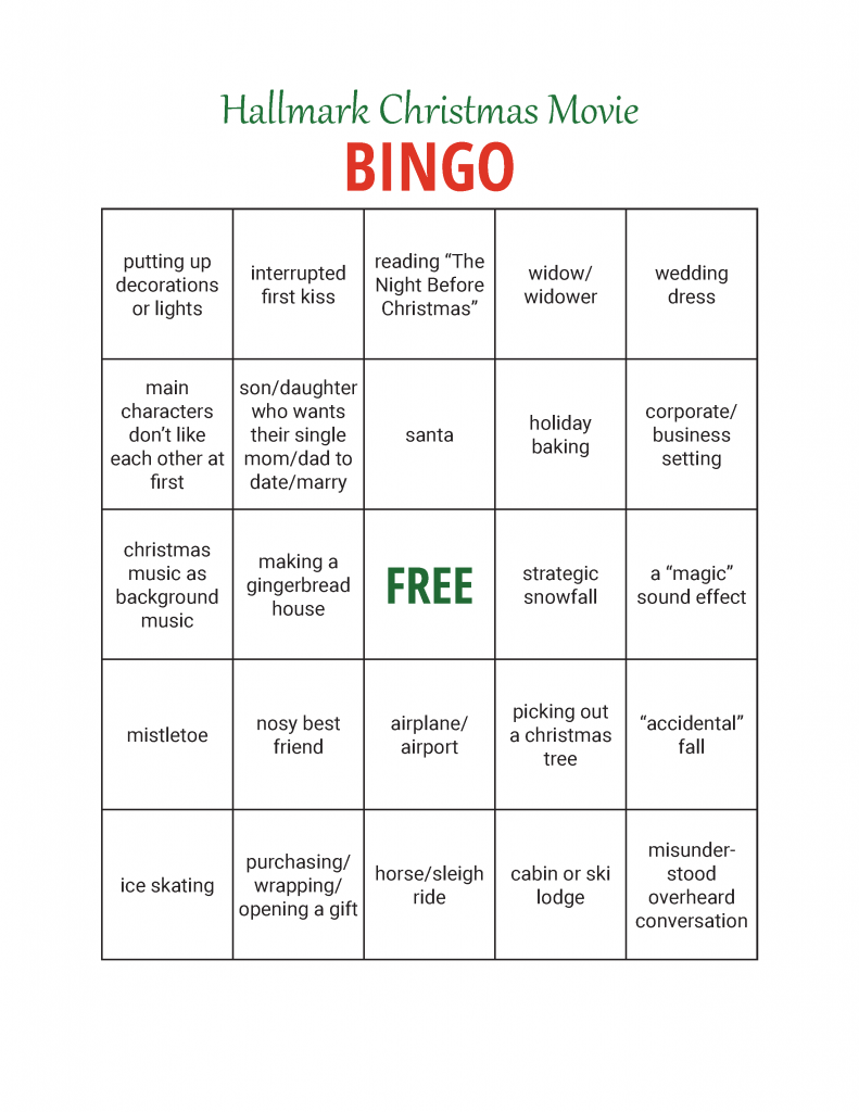 Hallmark Christmas Movie Bingo Cards – Teri Shelton